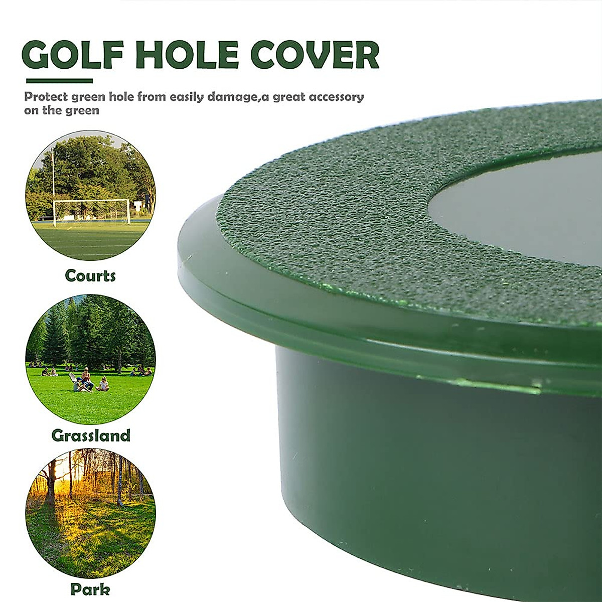 2pc Golf Cup Cover Golf Hole Putting Green Cup Golf Practice Training Aids Green Hole Cup for Outdoor Activities