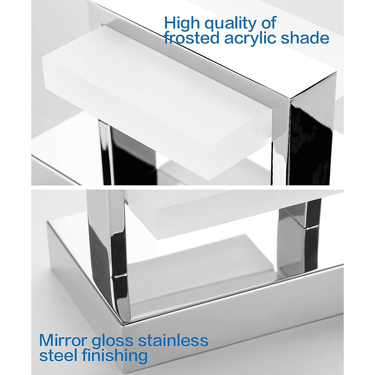 SOLFART Dimmable Modern 6 Lights Vanity Lights for Bathroom LED Bathroom Vanity Lights Over Mirror Chrome