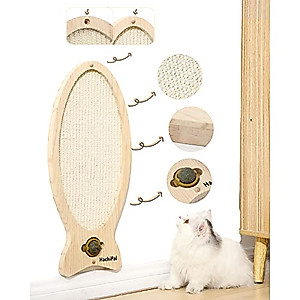 Hachipal Cat Scratching Post Wall, Cat Wall Scratcher, with Mint Ball Sandwich Design Wall Mounted Cat Scratcher, Wall Scratchers for Indoor Cats Suitable for Small and Medium Cats, Easy to Carry