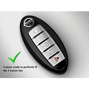 Autobase Silicone Key Fob Cover for Nissan Rogue Murano Armada Maxima Altima Sedan Pathfinder Infiniti JX35 Q50 Q60 QX56 QX60 QX80 | Car Accessory | Key Protection Case 2 Pcs (Black)