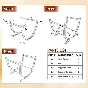 Sophia & William 17" Small Indoor Outdoor Firewood Rack, Heavy-Duty U-shaped Metal Log Holder, Wrought Iron Storage Rack to Store Logs, Stacker for Wood Storage, 17" L * 14.25" W * 15.25" H, Black