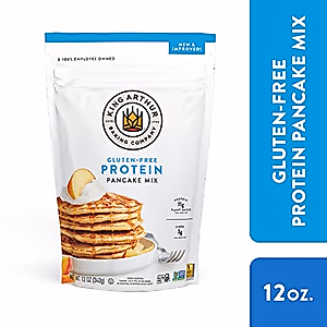 King Arthur Flour Gluten Free Protein Pancake Mix, Non-GMO Project Verified, No Sugar Added, Non-Dairy, 12 Oz