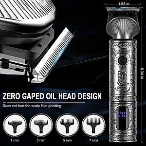 Hatteker Beard Trimmer Kit for Men Professional Hair Clipper Trimmer T-Blade Trimmer Nose Trimmer Beard Hair Shaver Nose Trimmer Hair Cuttint Kit Body Grooming Kit Cordless 6 in 1