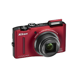 Nikon Coolpix S8100 12.1 MP CMOS Digital Camera with 10x Zoom-Nikkor ED Lens and 3.0-Inch LCD (Red)