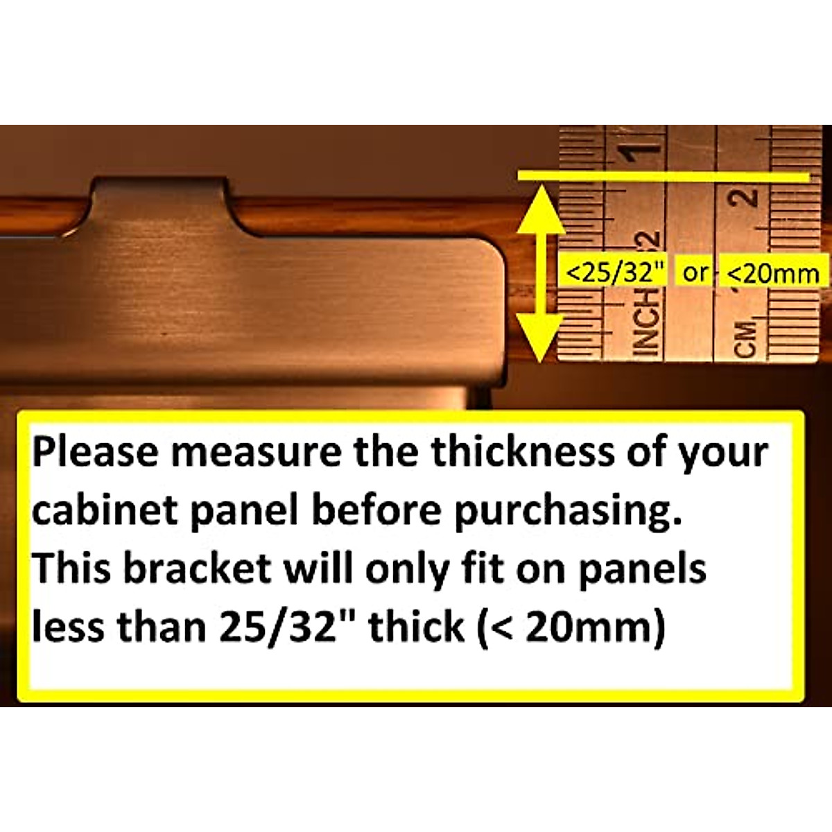 TrueGem Over Cabinet Kitchen Dish Towel Holder with 3/4" Bracket. Compact Clip/clamp. Smaller Than bar, Ring, Rack