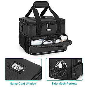 Trunab Insulated Medical Bag with Adjustable Dividers, Medicine Supplies Water-Resistant Bag for Home, Travel, Camping, Empty Bag - Patented Design,Black