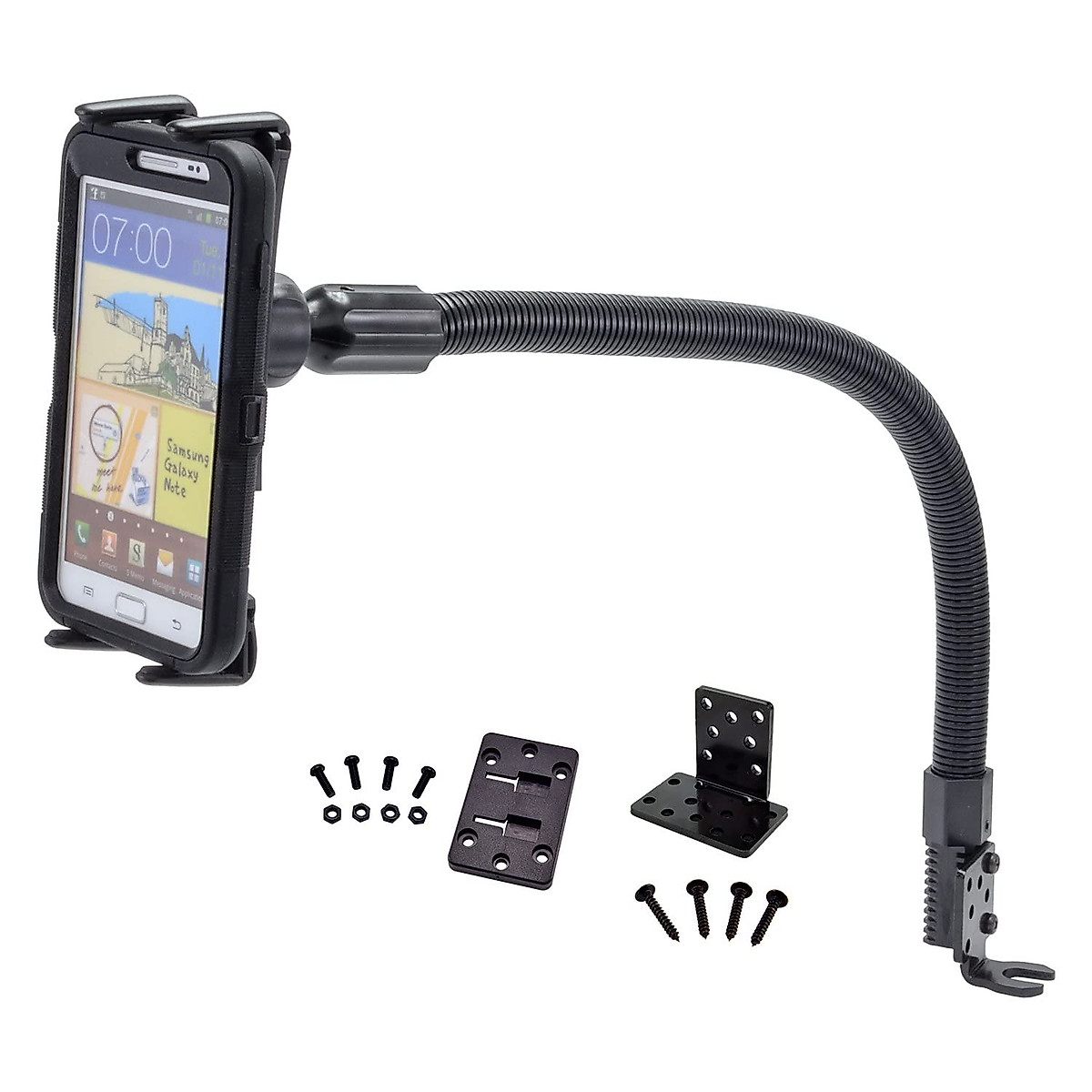 Arkon Mounts - Car Seat Rail Phone or Tablet Mount | Flexible Positioning | 22" Gooseneck | 360° Adjustability | Tablet Holder fits iPhone, Galaxy, Note and more | Up to 8" Screen Size
