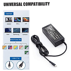 45W 65W Type C USB C Chromebook Charger 918337-001 844205-850 28769-001 for HP Chromebook X360 14-CA000 11-AE000:14-ca051wm 14-ca052wm 14-ca091wm ca061dx,11-ae051wm 11-ae001tu 11-ae027nr;12-c012dx