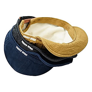 CLAPE Flat Top Baseball Cap for Men Women Running Sun Caps Short Bill Brim Baseball Cap Trucker Style Hat Cap (DY06-Navy)