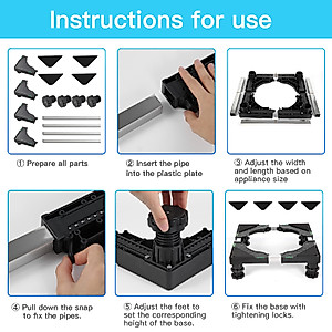 Nefish Mini Fridge Stand and Upgraded Washer and Dryer Stand Bundle
