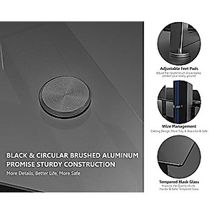 Floor TV Stand with Storage for 23-55 Inch TVs Universal Corner TV Stand for Media-Height Adjustable Glass Entertainment Center with Mount TV Stands Cable Management,VESA 400x400mm