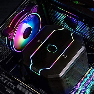 Cooler Master MasterFan MF120 Halo 3n1Fans, Duo-Ring ARGB Customizable Lighting, 120mm PWM Static Pressure, ARGB Header Extender For PC Case, Liquid and Air Cooler (MFL-B2DN-18NPA-R1),Black