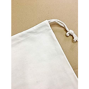 Unkno Cotton Canvas Heavy Duty Laundry Bags - 2 PCS - Natural Cotton - Versatile Multi Use - 19.7"x 27.6" - Ideal for Home, Hotels, Rental Spaces, Vacation Homes, College Dorm & Travel