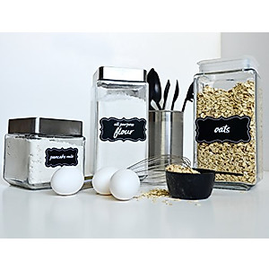 Home Advantage Pre-Printed Pantry Labels for Kitchen Organization (Black)