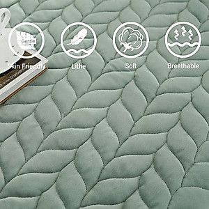 Dxcaicc Bay Window Seat Cushions Indoor Windowsill Pad Non-Slip Crystal Velvet Bench Cushion Living Room Home Decor Green Sill Mat for Tatami Sofa Bedroom 24 x 59 inches