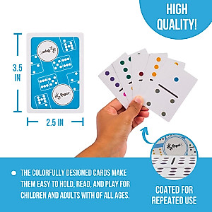 Regal Games - Double 9 Domino Playing Cards - Colored Dots Deck - Family-Friendly Domino Card Game - 2-8 Players - Ages 8+ - 55 Card Deck - 3.5” x 2.5”