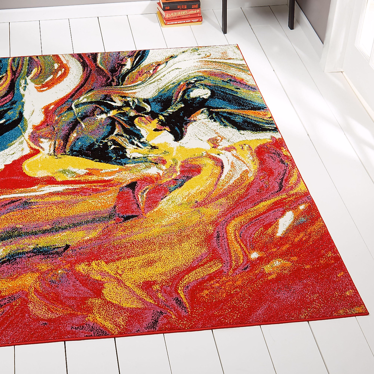 Home Dynamix Splash Avant Area Rug 3'3"x4'3, Abstract White/Pink/Yellow/Blue