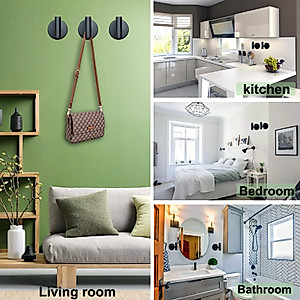 2 Pack Towel Hooks Bathroom Robe Hook Coat Hook Stainless Steel Heavy Duty Door Hangers Towel Robe Clothes Cabinet Closet Sponges Wall Hooks for Bedroom Kitchen Bathroom Hotel Pool - Matte Black