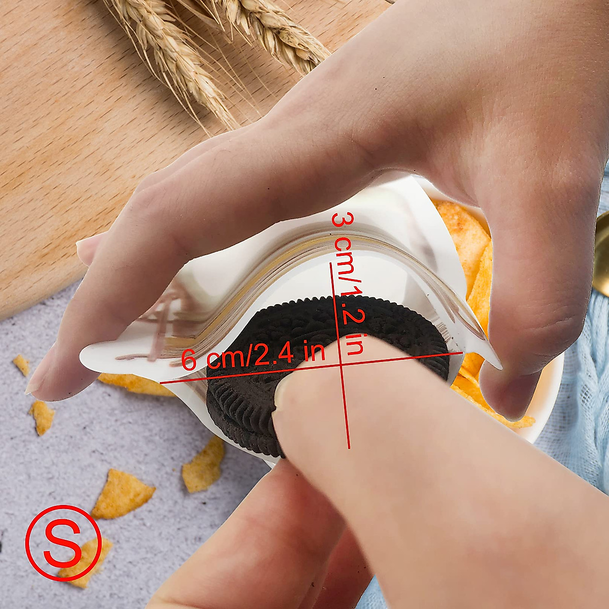 Enkrio 18Pcs Mason Jar Zipper Bags Resuable Snack Bags Portable Food Storage Snack Zipper Bags for Kitchen Travel Camping Picnic Organizer (18S)