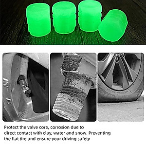 GlowValve™ Glow in The Dark Valve Cap, Webdiennuoc Valve Caps, Luminous Tire Valve Stem Caps, Universal Fluorescent Tire Valve Caps for Car, Truck, Motorcycle (Blue,4 PCS)