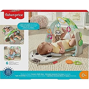 Fisher-Price Ready to Hang Sensory Sloth Gym, infant activity mat with toys for tummy time and play
