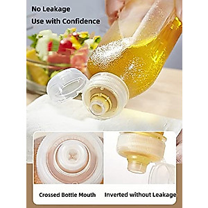 EPIPHANY Condiment Squeeze Bottles 16 Oz,with Flip Top Cap,Hot Sauce Bottles Squeeze,Perfect For Condiments, Oil, Icing, Liquids–Set Of 5 With Extra 1 Silicone Funnel, 8 Chalk Labels And 1 Pen…