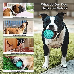 Dog Squeaky Balls, Dog Toys for Aggressive Chewers Large/Medium Breed, Durable Tough Chew Toys for Aggressive Chewers, Natural Rubber Dog Balls Interactive Toys