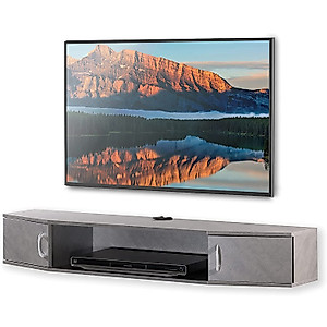 WAMPAT Floating TV Stand for 32-60 inch TVs,Floating TV Shelf for TV Wall Mounted, Modern Floating Entertainment Center Media Console Shelf for Living Room, Bedroom,41'',Grey