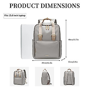 GOLF SUPAGS Laptop Backpack for Women Fits 15.6 Inch Notebook Computer Bag Purse Casual Daypack Travel Work Backpacks (Khaki Light)