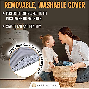 Adult Weighted-Blanket 15 lbs Gray - 60''x80'' Heavy Full/Queen Size 2 Piece Set, Glass Beads Filled Premium Calming Weighted Blanket with Soft Removable Cotton Mink Duvet Cover