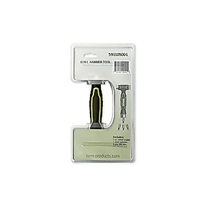 Terre Products, 6 in 1 Double Faced Hammer Tool, Small Rubber Mallet Hammer, Built-In Multi Bit Screwdriver, Ergonomic Non-Slip TPR Handle, Perfect for Crafts, Jewelry, Wood, Auto, and Flooring