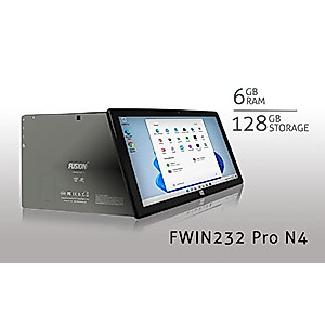 Fusion5 10" Windows 11 FWIN232 PRO N4120 Intel Quad-Core Ultra Slim Windows Tablet PC - 6GB RAM, 128GB Storage, 1920x1200 FHD Display, USB 3.0, Micro HDMI, 5MP & 2MP Cameras, Expandable M.2 Storage