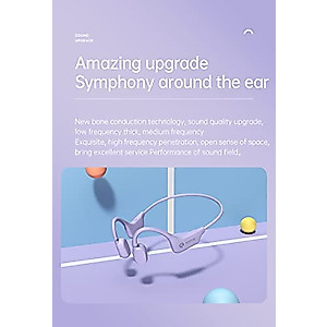 YODZ Bone Conduction Headphones Wireless Sports Headset Bluetooth 5.0 Open Ear HiFi Stereo IPX67 Waterproof Earphone Noise Reduction with Mic, for Sports and Games,Red