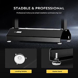 VIVOHOME Motorcycle Bike Wheel Balancer, Rim Tire Alignment Balancing Tools for Most Motorcycles and Sport Dirt Bikes with Adjustable Centering Cones, Black