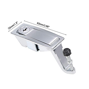 uxcell Electric Cabinet Panel Cam Lock Push Button Pop Up Door Lock W Key, Silver 606-1