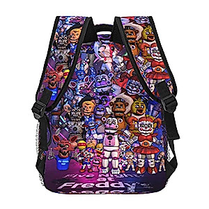 WILADU Leisure Travel Bag Work Backpacks Five Horror Nights Video At Game Freddy'S Backpack Durable Shoulder Backpack Fashion Laptop Backpack Classical Basic Business Daypack