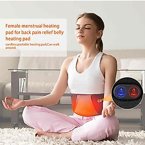 FEETMOR Heated Waist Belt, Electric Heating Pad for Low Back and Belly, Cordless Rechargeable Battery Powered Wrap for Period Cramps