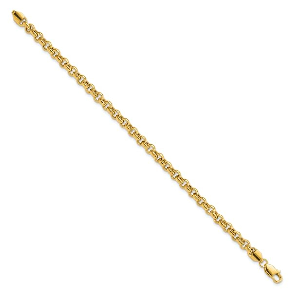 IceCarats 14K Yellow Gold 5mm Cable Link Chain Bracelet 7.5 inch
