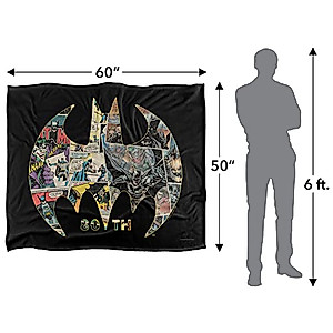 Batman 80Th Shield Officially Licensed Silky Touch Super Soft Throw Blanket 50" x 60"