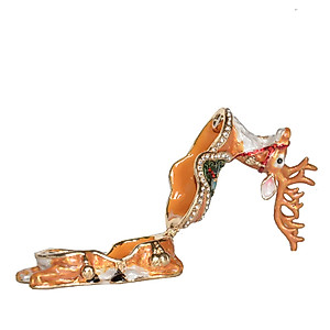Jiaheyou Reindeer Trinket Jewelry Box Bejeweled Christmas Decoration Gifts Holiday Ornaments