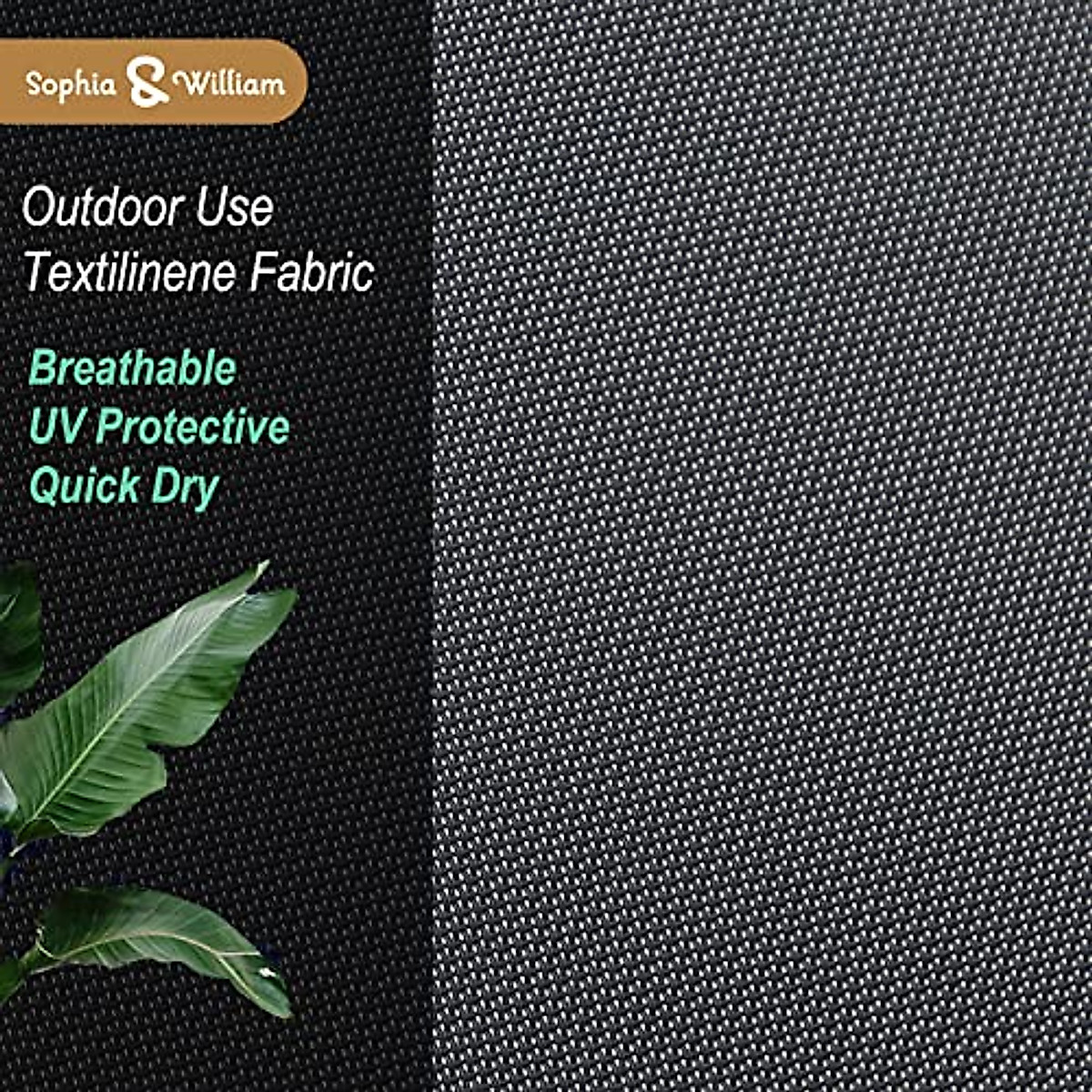 Sophia & William Patio Foldable Dining Chairs Set of 2, Outdoor Folding Sling Chairs 7 Levels Adjustable, High Back Portable Chairs for Porch, Poolside, Patio, Garden, Balcony, Backyard, Black