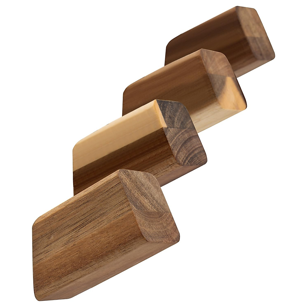 Acacia Wood Hooks, Natural Rectangular Hangers for Keys, Towels, Accessories – Functional Entryway, Bathroom Organizer – Sleek Wall Decor, Space-Saving Design – Perfect for Small Spaces, Modern Homes