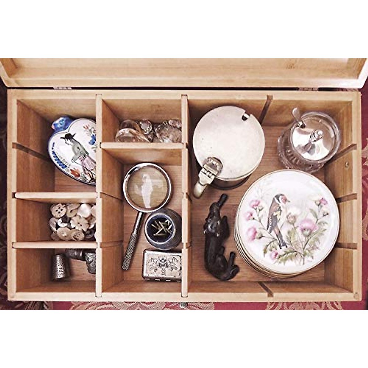 Cookbook People Multikeep Personalized Name Box - Classic Filigree Bamboo Storage Organizer with Latching Lid