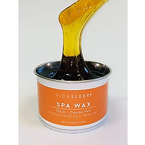 Full Body Spa Wax For Thick to Coarse Hairs - All Natural - Professional Size 14 oz. Tin