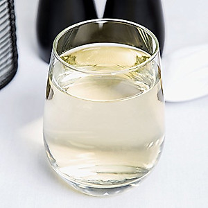 Libbey Stemless 15 oz All Purpose Wine Glass #231, Set of 6 w/ FDL Party Picks