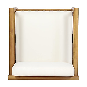 Christopher Knight Home 318120 Bonsallo Club Chair, Teak + Cream