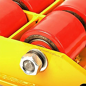 6T Industrial Machinery Mover 13200LBS Heavy Duty Machinery Skate Dolly Machinery Moving Skate w/ 360°Rotation Cap and 4 Rollers for Industrial Moving Equipment - Yellow