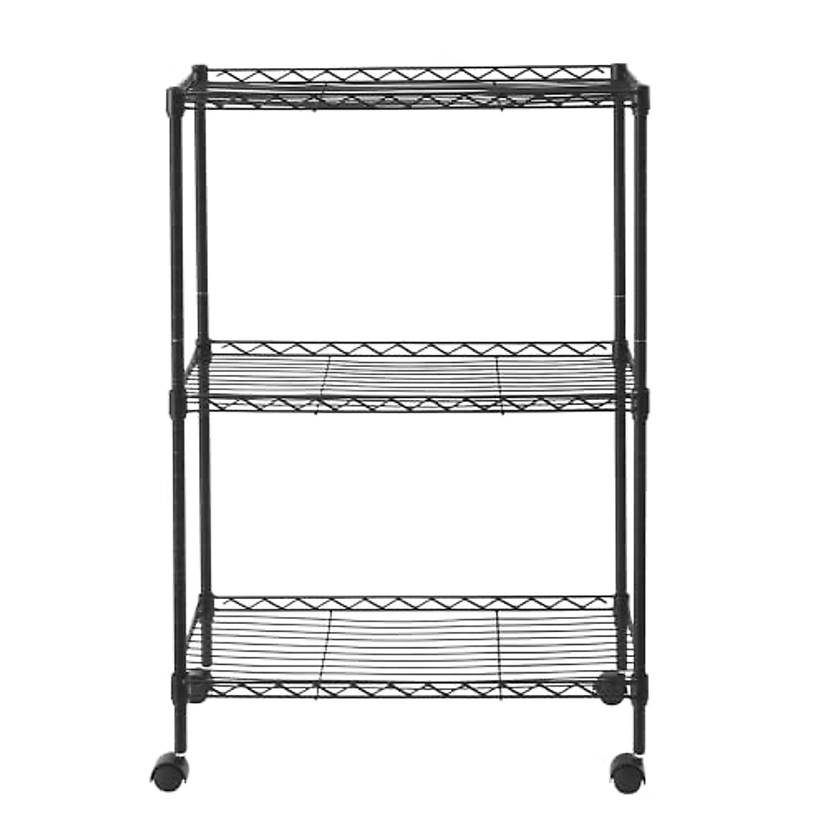 Loyaltaling Utility Carts, with Wheels Kitchen Storage Carts 3-Tier All-Purpose Shelving Heavy Duty Adjustable Storage Units Steel Organizer Wire Rack Wire Rack Shelf for Pantry Garage