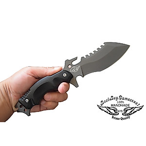 Hunting 440C Stainless Steel Titanium Coated 9.5'' Tracker Fixed Blade Hunting Knife Best EDC Camping Hiking Fishing Hunting Knife 100% Prime Quality