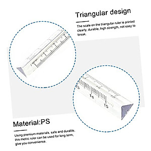 NUOBESTY 8pcs Transparent Triangular Ruler Plastic rulers Metric Ruler Machinist Ruler Clear Scale rulers Ruler for Transparent Small Ruler Architecture Supplies Classroom Supplies